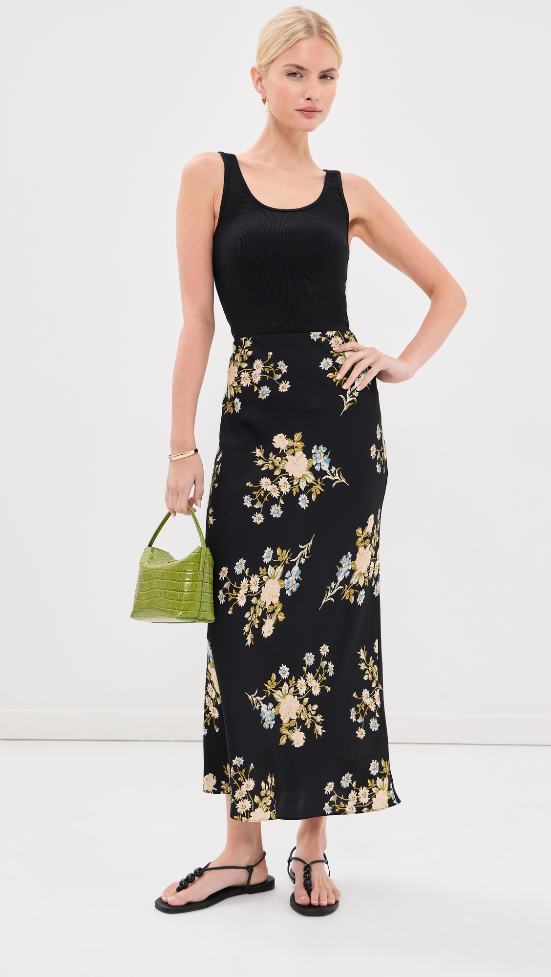 VERONICA BEARD Veronica Beard Clover Floral Print Midi Skirt